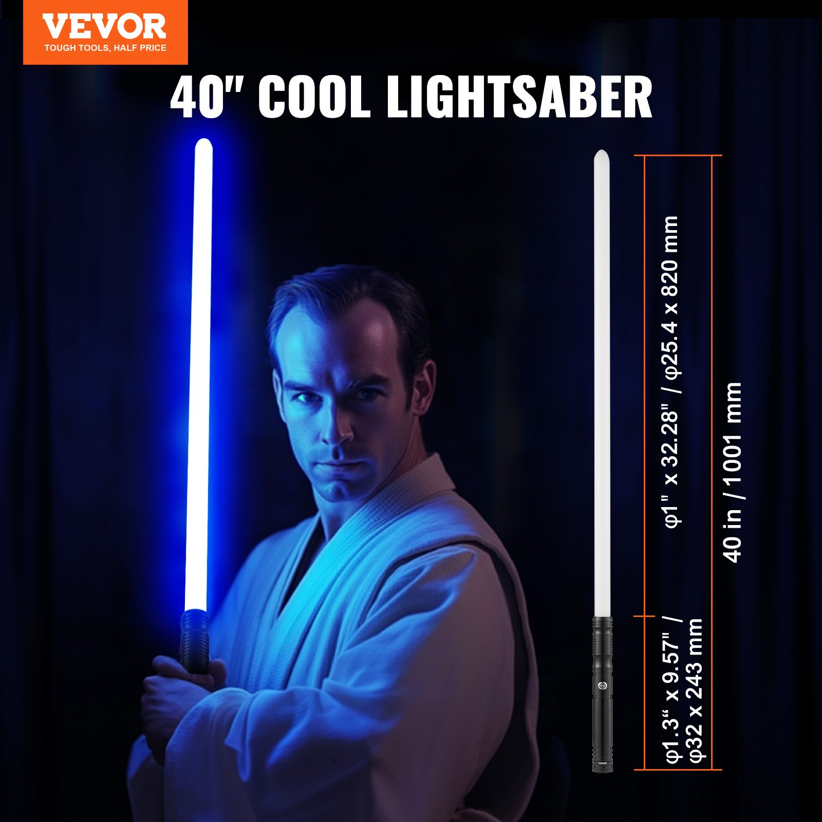 VEVOR Lightsaber 12 RGB Χρώματα 16 Ήχοι Επαναφορτιζόμενο 40" Dueling ...